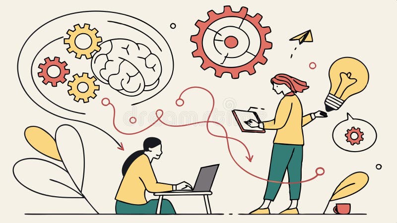 People Working on Laptop, Teamwork and Digital Collaboration Vector Design Generative AI Stock ...