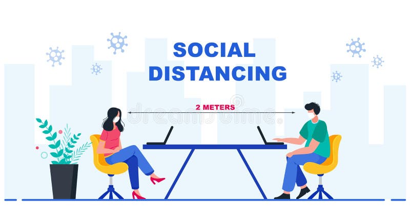 People Working on Laptops. Employees are Maintain Distance during Work ...