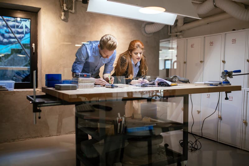 People Working in Modern Beautiful Workshop Stock Image - Image of ...