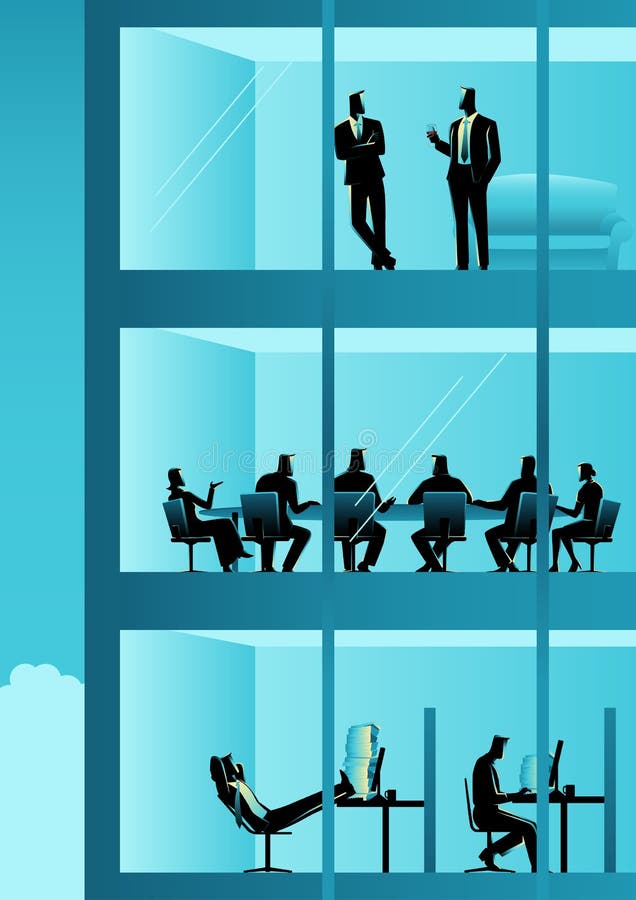 People Work Office Building Stock Illustrations – 23,579 People Work ...