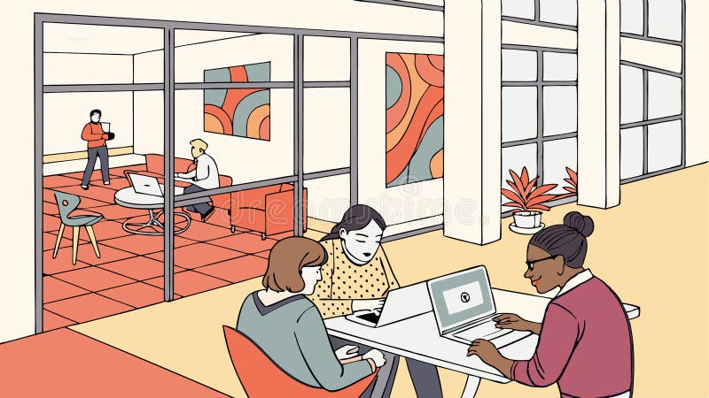 People Working in Office Coworking Space and Office Environment ...
