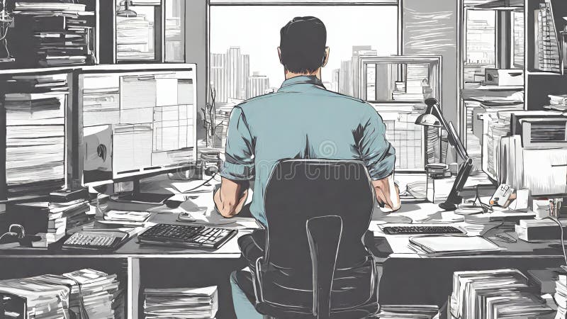 People Working in an Office in Front of a Computer Screen Stock ...