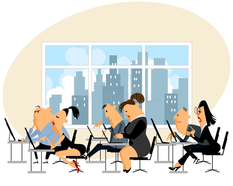 People working in office stock vector. Illustration of table - 64328565