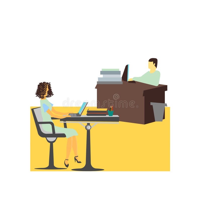 Woman Working in the Office Vector Vector Sign and Symbol Isolated on ...