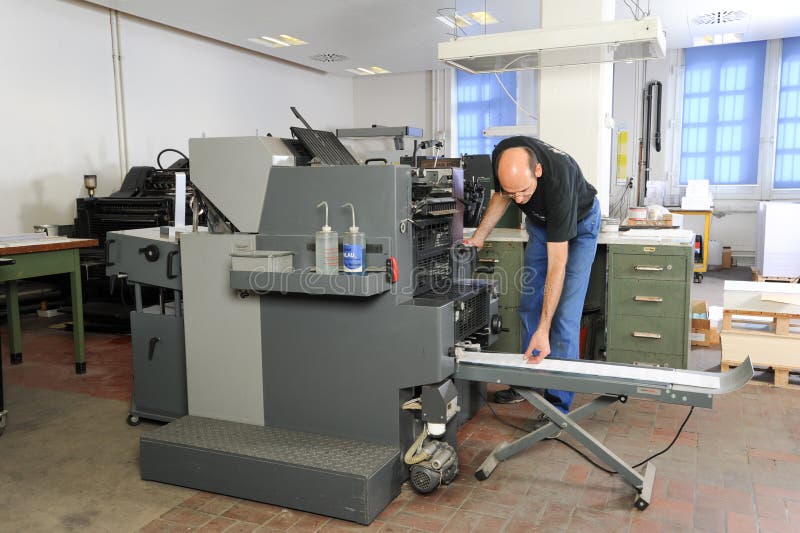 People Working at an Offset Printing Machine Editorial Stock Image ...