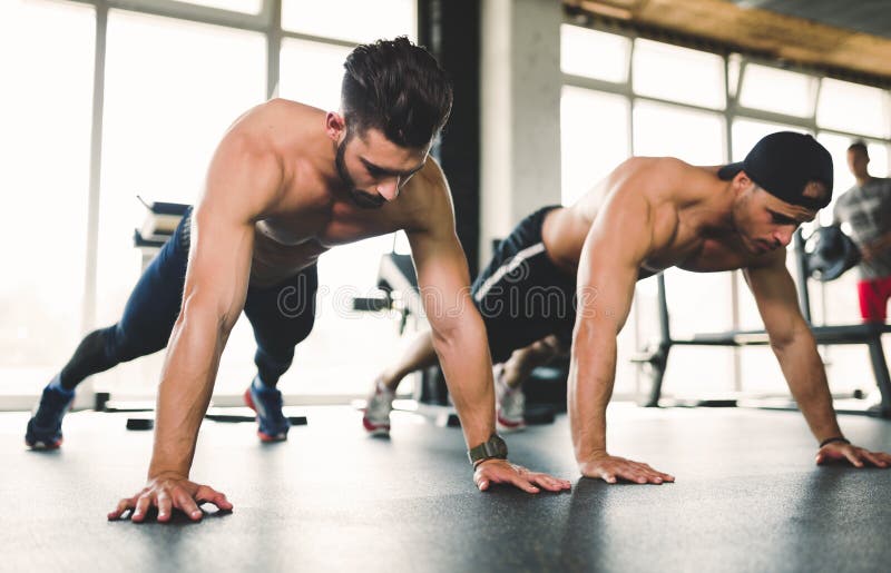 People Working Out and Doing Push Ups Stock Image - Image of pack ...