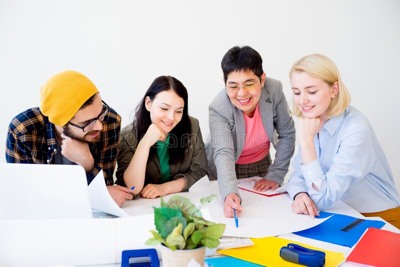 People Working on a Project Stock Image - Image of ideas, students ...