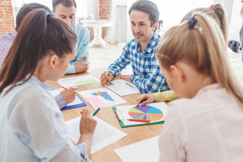 People Working with Reports Stock Image - Image of people, discussion ...