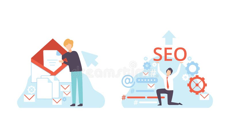 People Working on SEO Optimization, Digital Content Technology Process ...