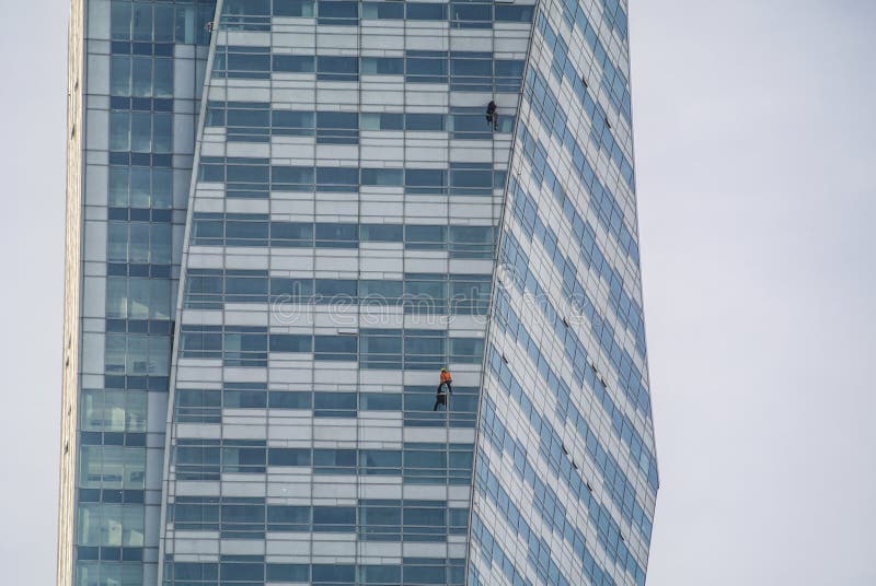 People Working on a Skyscraper. Stock Photo - Image of street, beauty ...