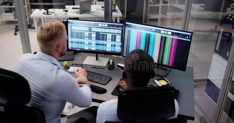 People Working with Spreadsheet Data Stock Photo - Image of people ...