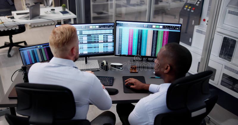 People Working with Spreadsheet Data Stock Image - Image of coworkers ...