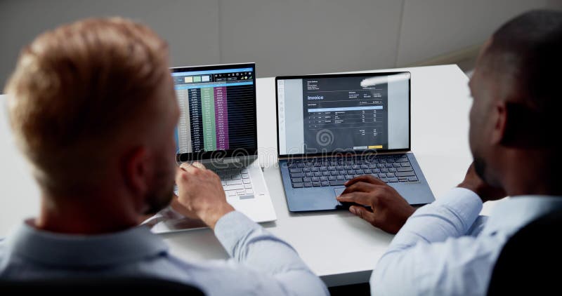 People Working with Spreadsheet Data Stock Image - Image of analyze ...