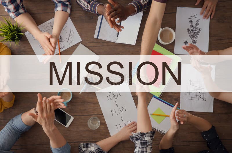 People Working at Table. Mission Concept Stock Photo - Image of ...