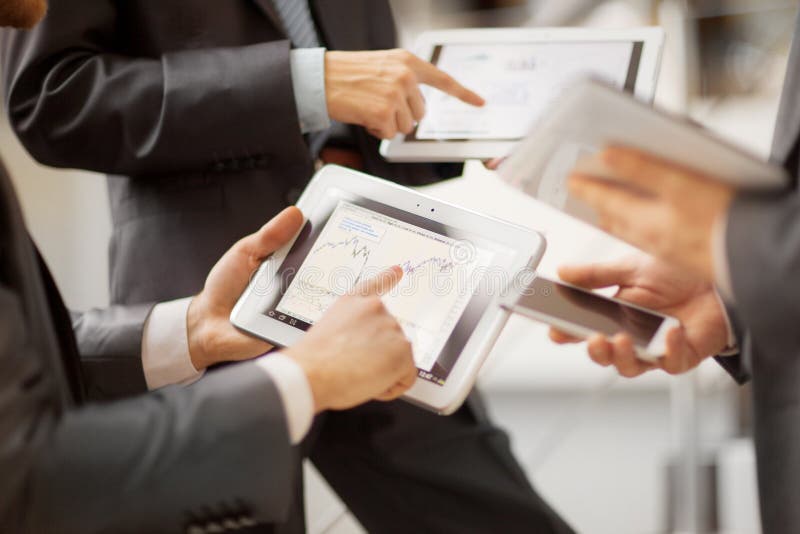 People Working with Tablet Computer. Stock Image - Image of finger ...