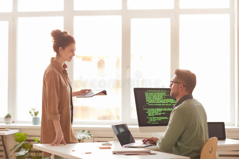 People Working with Software Stock Image - Image of computer ...