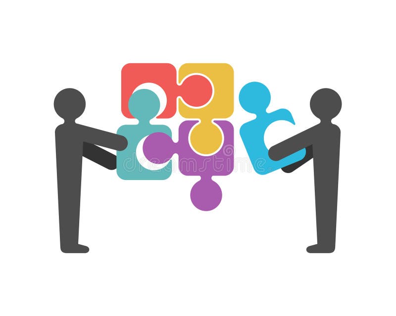 Teamwork Colorful People Working Together Logo Stock Illustration ...