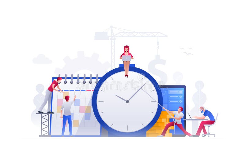 People are Working Together for Time Management Stock Vector ...