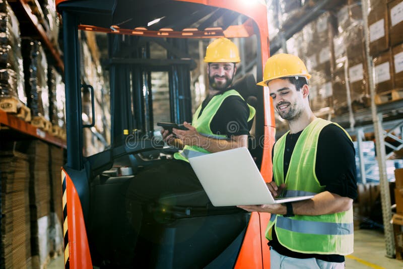 People Working in Warehouse Stock Image - Image of computer, factory ...
