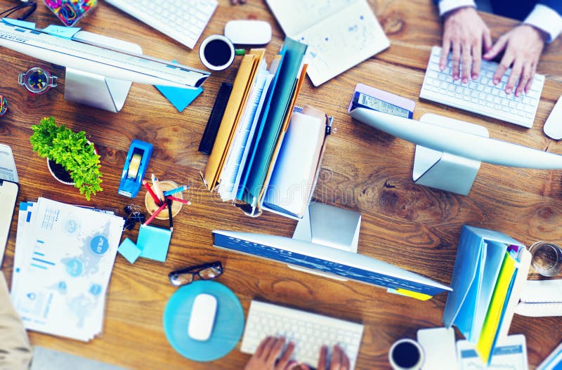 People Working Work Station Office Concept Stock Image - Image of ...