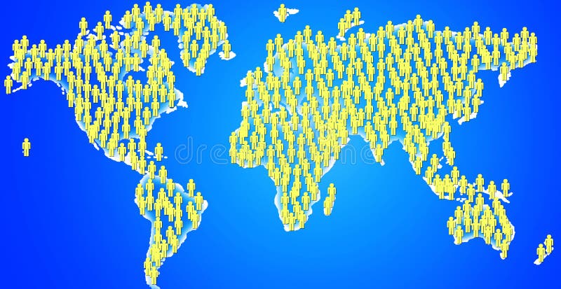 People on world map stock illustration. Illustration of planet - 22130190