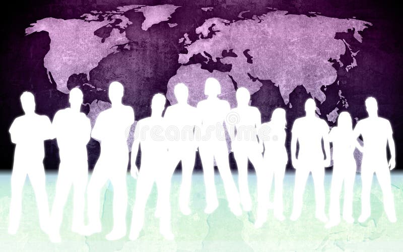 People and world map stock illustration. Illustration of effect - 5185241