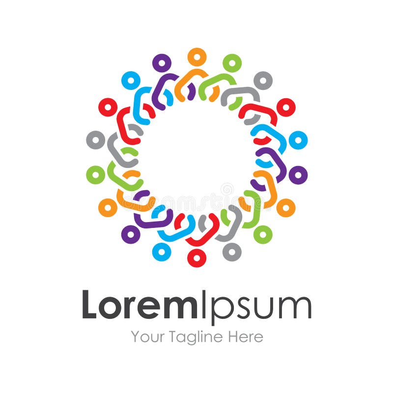 Social Colorful World Community People Circle Logo Icons Set Stock ...