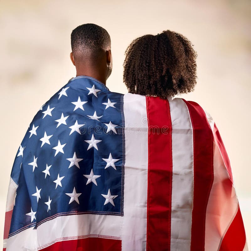 People Wrapped by the USA Flag, AI Generated Stock Illustration ...