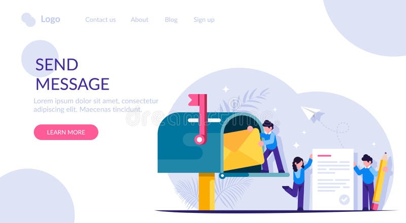 Message Send on Mobile Phone. Email Marketing. Vector Illustration in ...