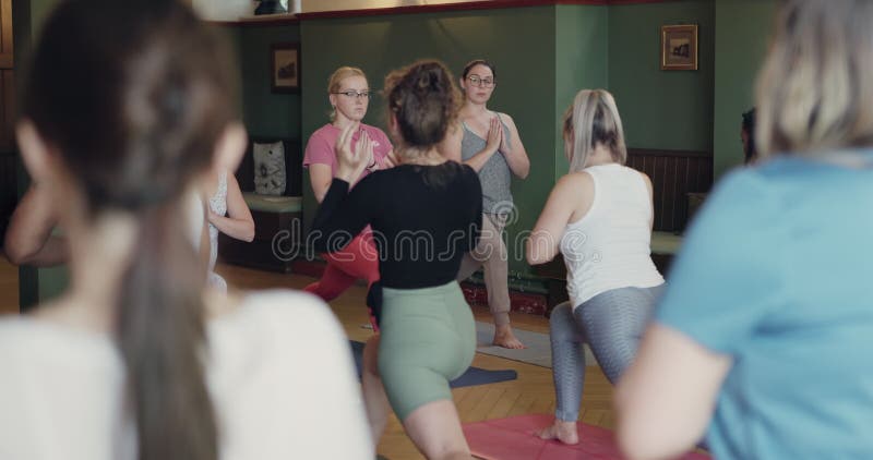 People, Yoga and Instructor in Studio, for Body Balance, Wellness and Core Strength for ...