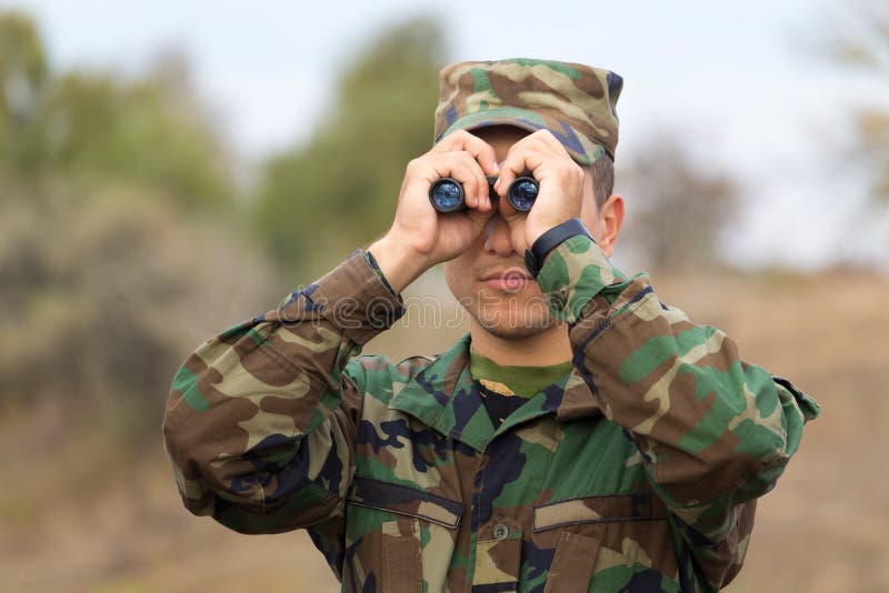 People young man stock image. Image of binoculars, instrument - 182295511