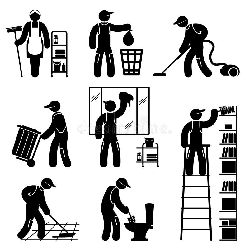 Industrial Cleaning Services Job Pictogram Stock Vector - Illustration ...