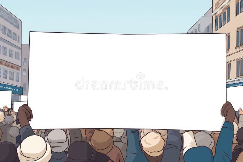 Peoples with Empty Placards and Posters in the Street Stock ...