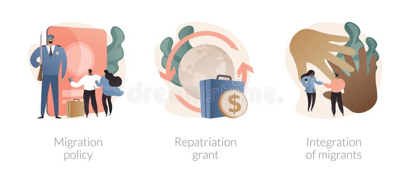 Peoples Resettling Abstract Concept Vector Illustrations. Stock Vector ...