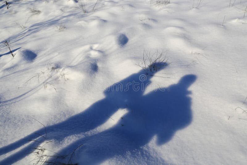 Peoples Shadow on Winter Field Stock Image - Image of human, shape ...