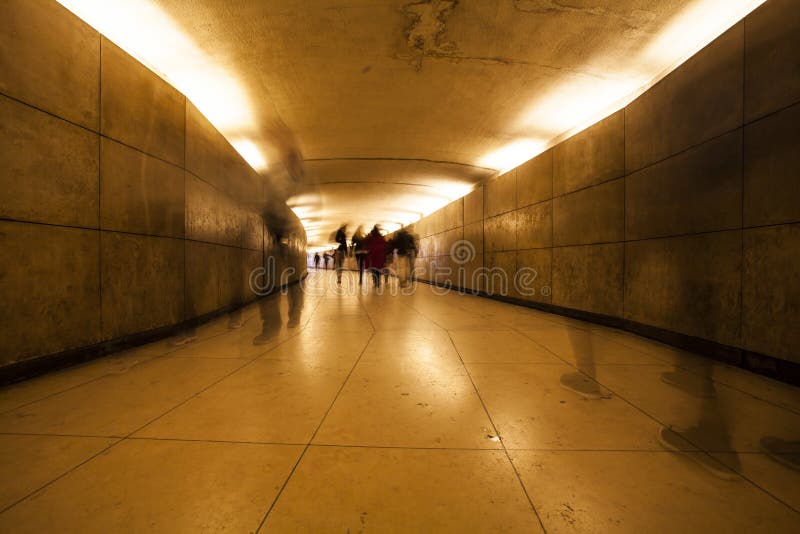 Peoples in underpass stock image. Image of inside, hall - 69314725