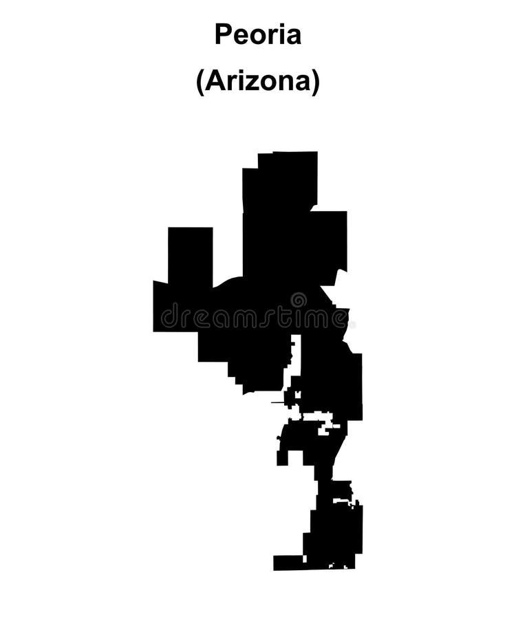 Peoria outline map stock vector. Illustration of vector - 357150574