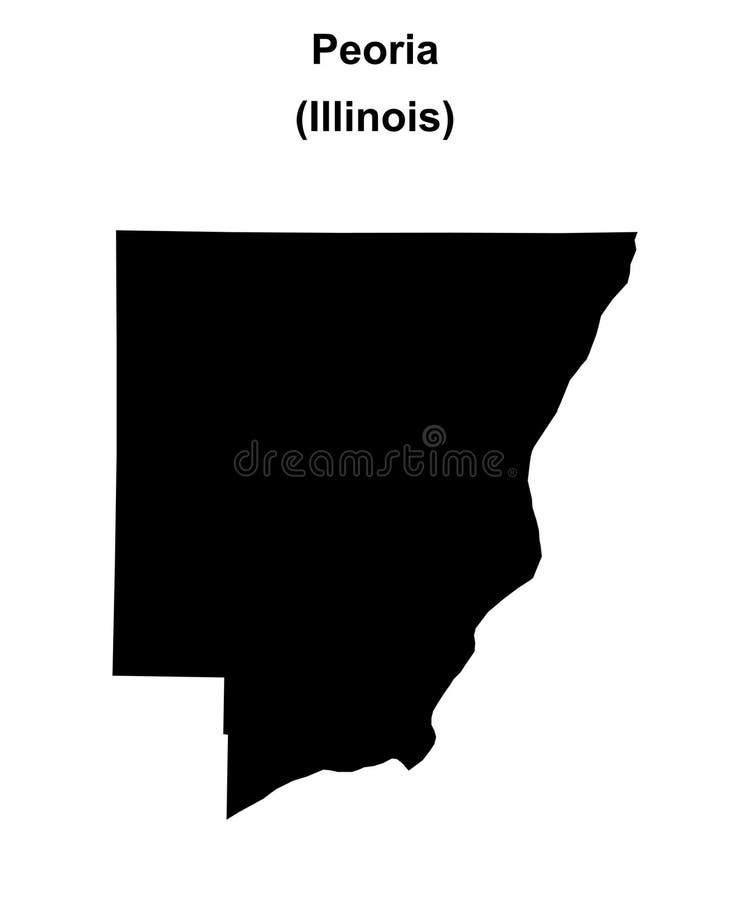 Peoria outline map stock illustration. Illustration of shape - 360780700