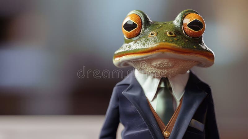 Pepe the Frogs Adorned in Sleek Suits, Blending Their Distinctive ...