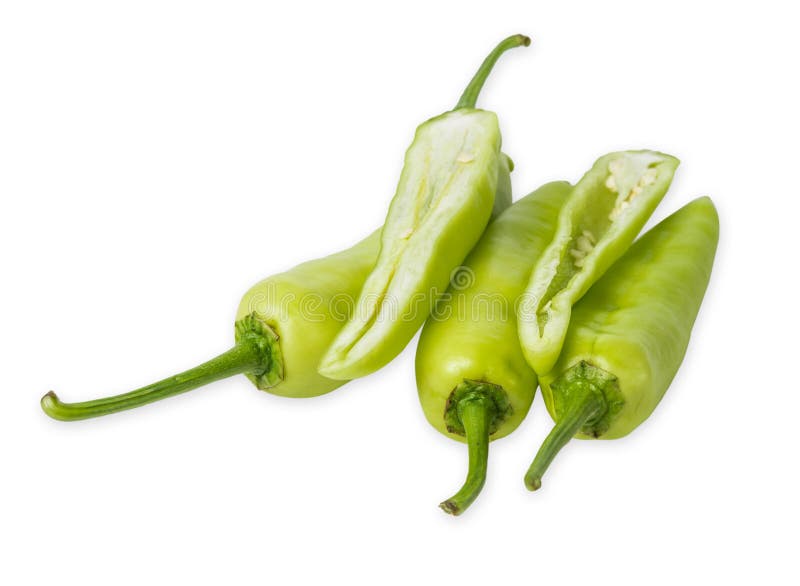 Peperone Verde Isolato Su Fondo Bianco Immagine Stock - Immagine di ...