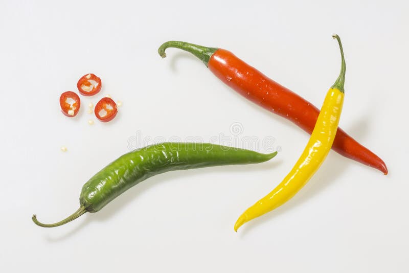Peperoni Trio on White Background Stock Photo - Image of vegetarian ...