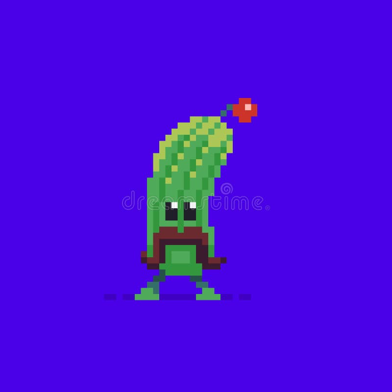 Arte De Pixel De Pepino Pepinos De Desenho 8 Bits Pixelato Vegetal ...