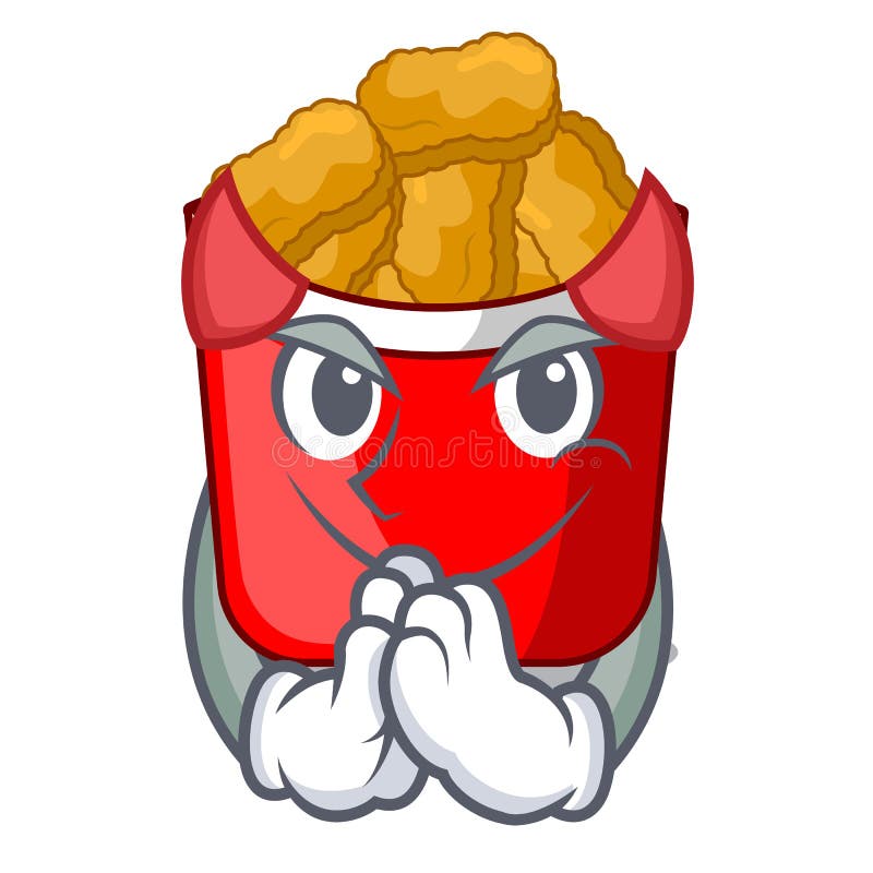 Pepitas De Pollo Del Diablo En La Forma De La Historieta Ilustración ...