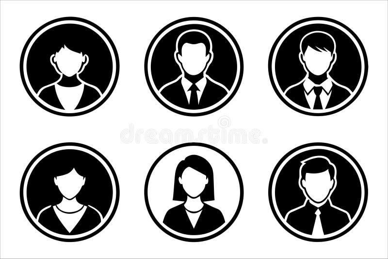 Pepole Icon Set Silhouette Vector Stock Vector - Illustration of pepole ...