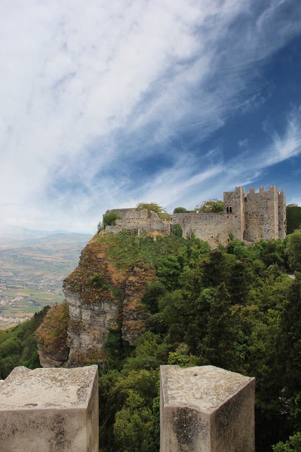 Pepoli castle in erice stock image. Image of italy, mountain - 58619009