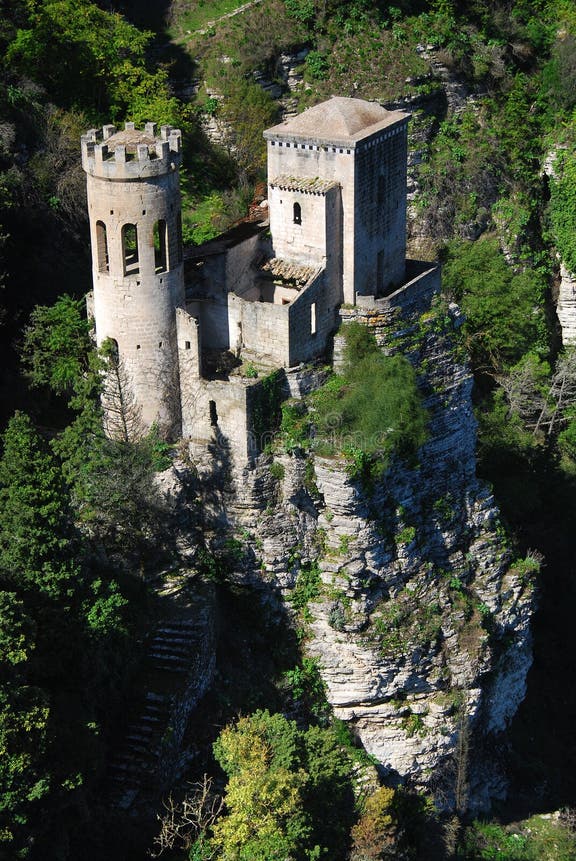 Pepoli Turret in Erice / Sicily Stock Photo - Image of climb, touristic ...