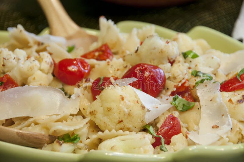 Peppadew Pasta with Cauliflower Stock Photo - Image of dinner, tongues ...