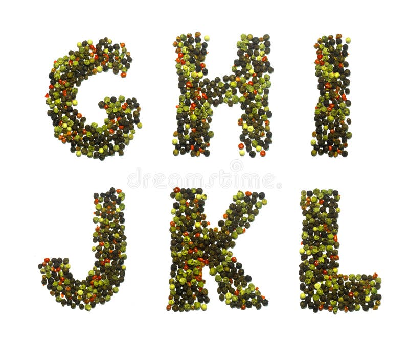 Pepper Alphabet and Numbers Stock Photo - Image of food, letter: 28346012