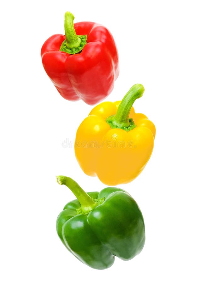 Pepper Arranged in Order of Traffic Lights. Stock Photo - Image of ripe ...