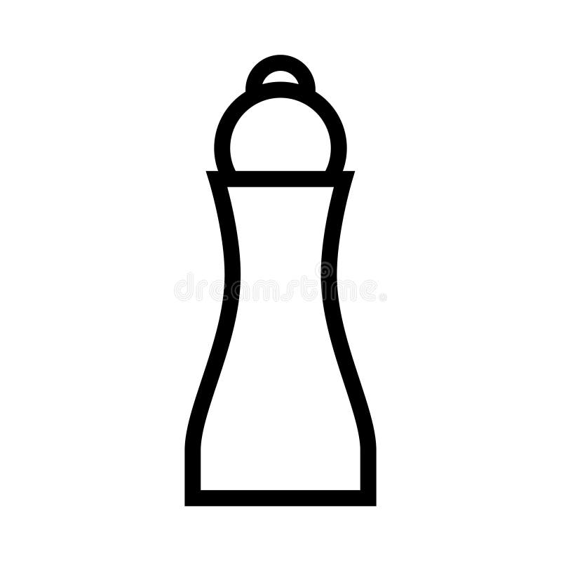 Pepper Bottle Icon Line Isolated on White Background. Black Flat Thin ...